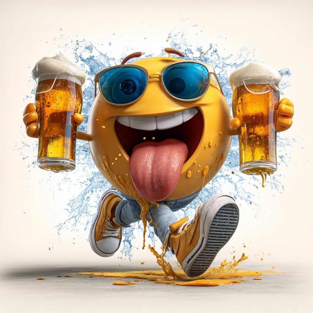 New Year Party Emoji Clipart Set – 10 Funny 3D Smileys With Beer ...