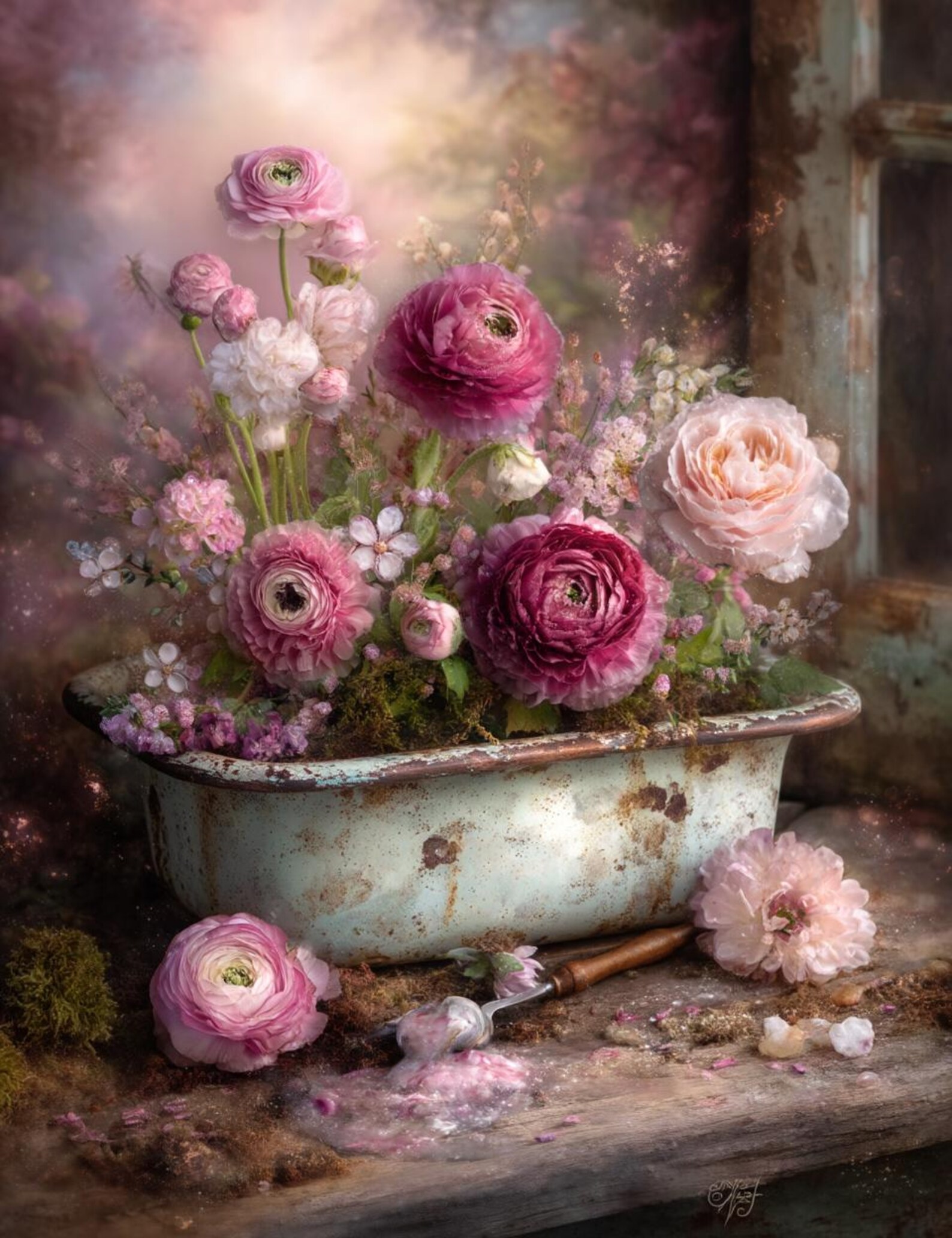 Romantic Flower Poster Set 5 Vintage Prints in A4 as PDF and Zip File ...