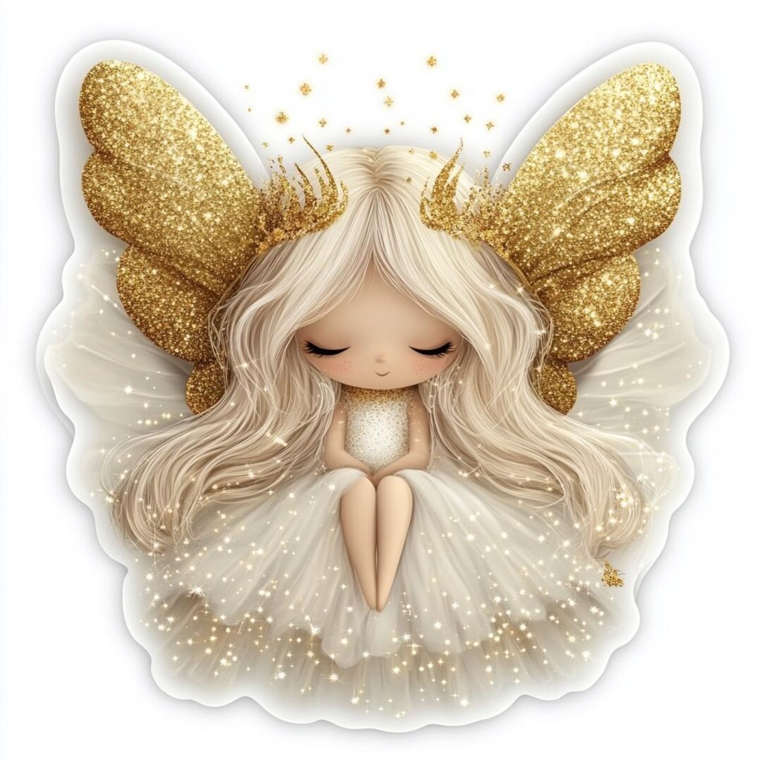 10 Glittering Gold Princesses & Fairy Tale Creatures Stickers – Magical ...