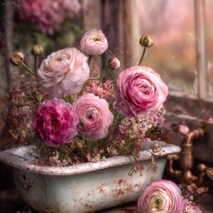 Romantic Flower Poster Set 5 Vintage Prints in A4 as PDF and Zip File ...