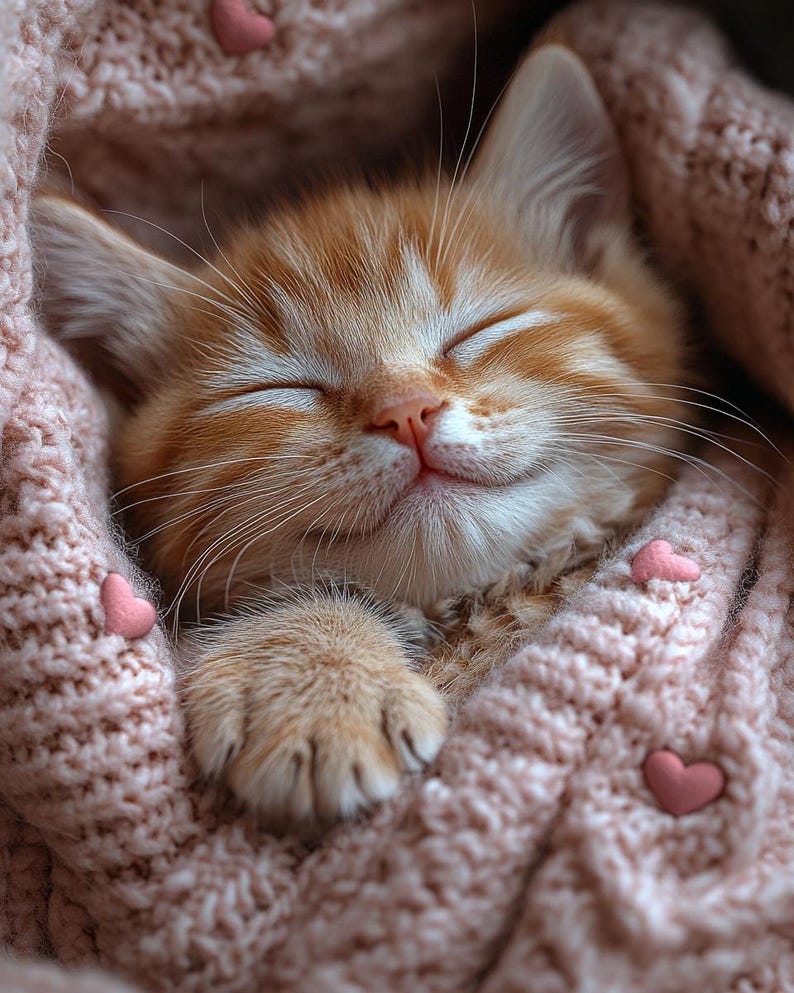 Kitten Wall Art Set Digital, Cute Cat Prints, Cozy Cup Cat Poster, PDF ...