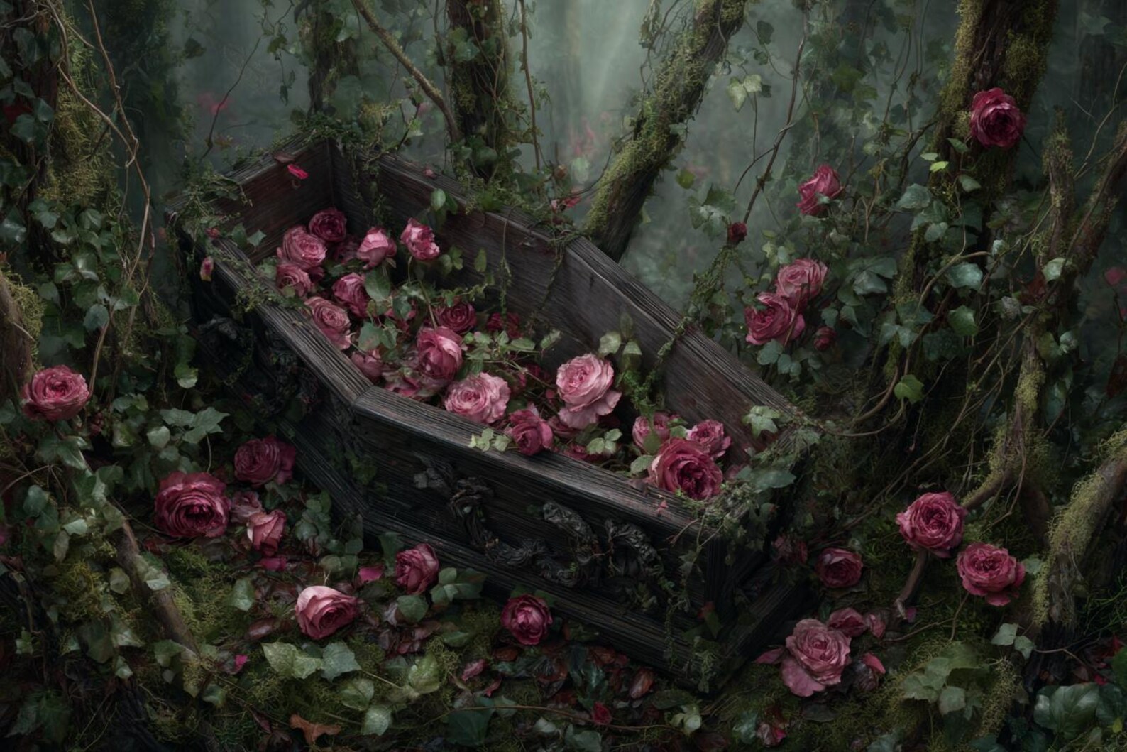 10 Files Enchanted Open Coffins in a Magic Forest – Printable Fantasy ...