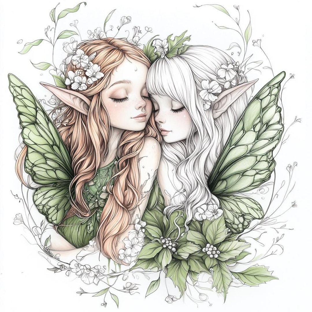 Christmas Fairy Coloring Pages for Kids | 10 Pdfs + 3 Bonus Poster Jpgs ...