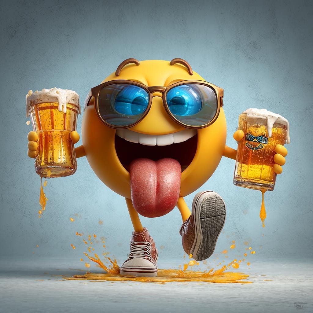 New Year Party Emoji Clipart Set – 10 Funny 3D Smileys With Beer ...