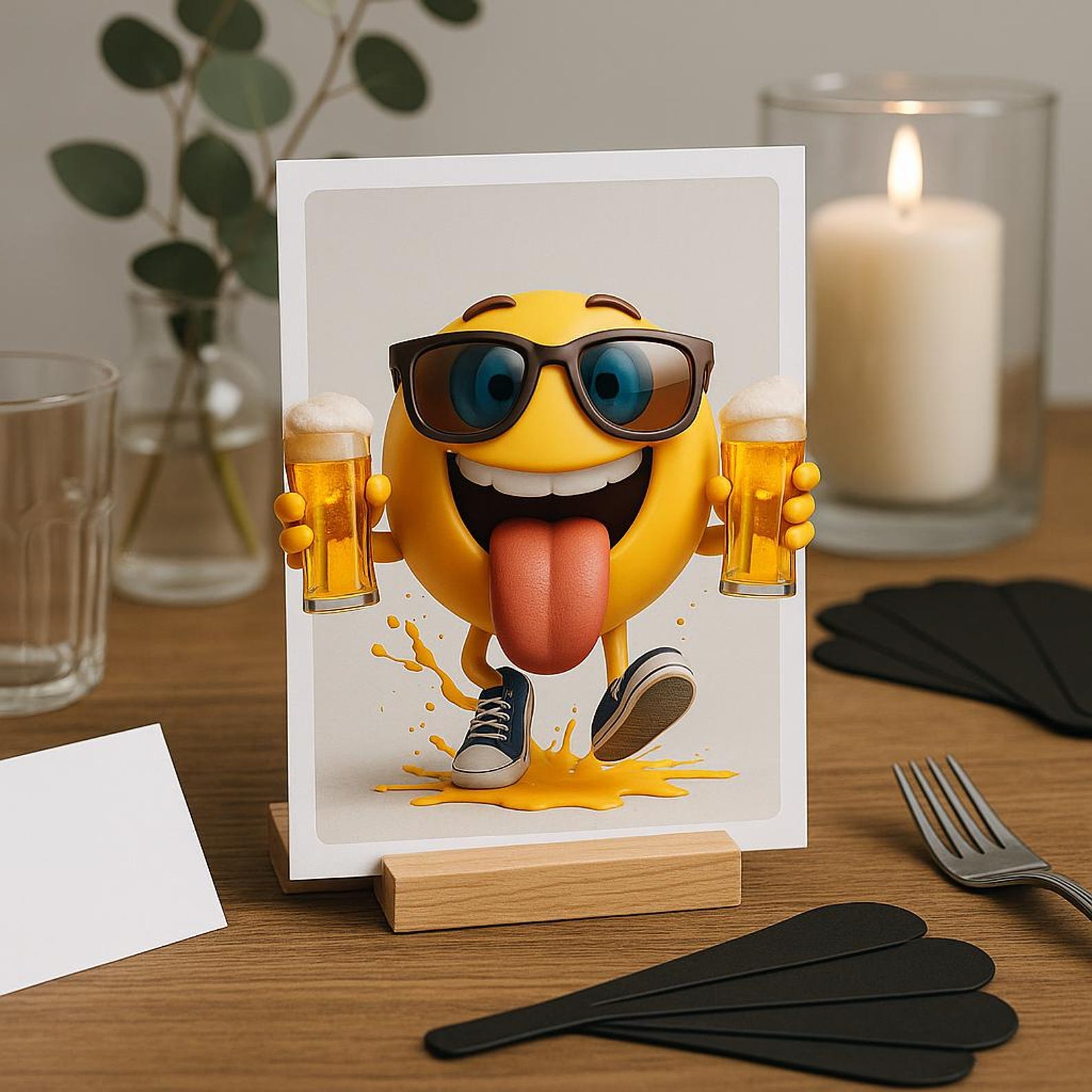 New Year Party Emoji Clipart Set – 10 Funny 3D Smileys With Beer ...