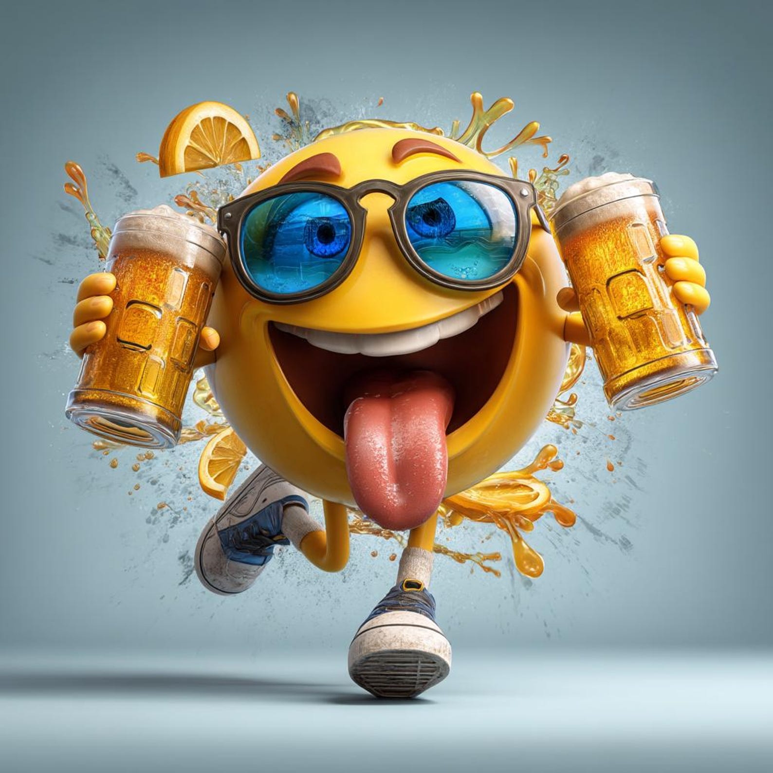 New Year Party Emoji Clipart Set – 10 Funny 3D Smileys With Beer ...