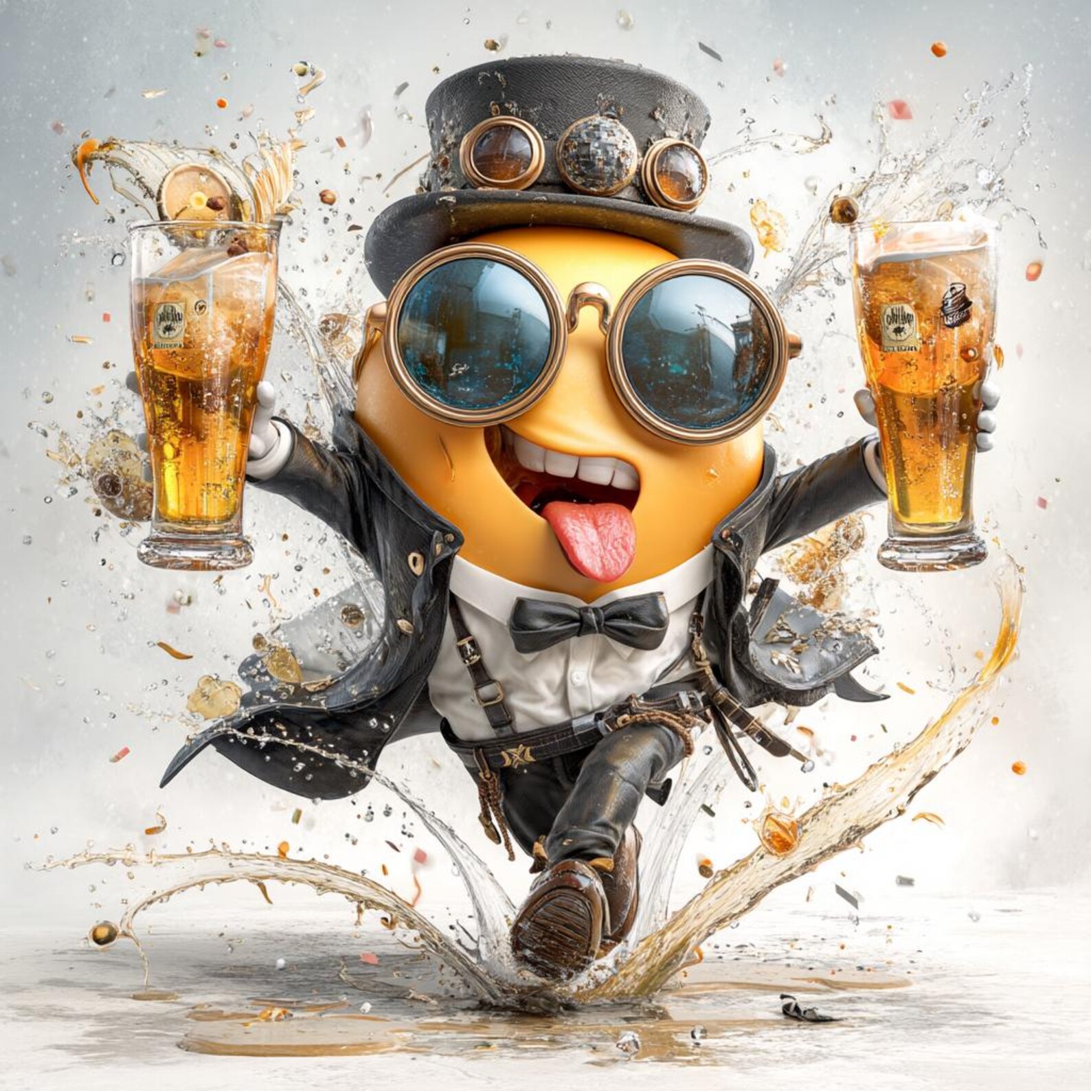 3D Party Emoji With Beer in Tuxedo – 10 JPG 5000px & PDF Print Files ...