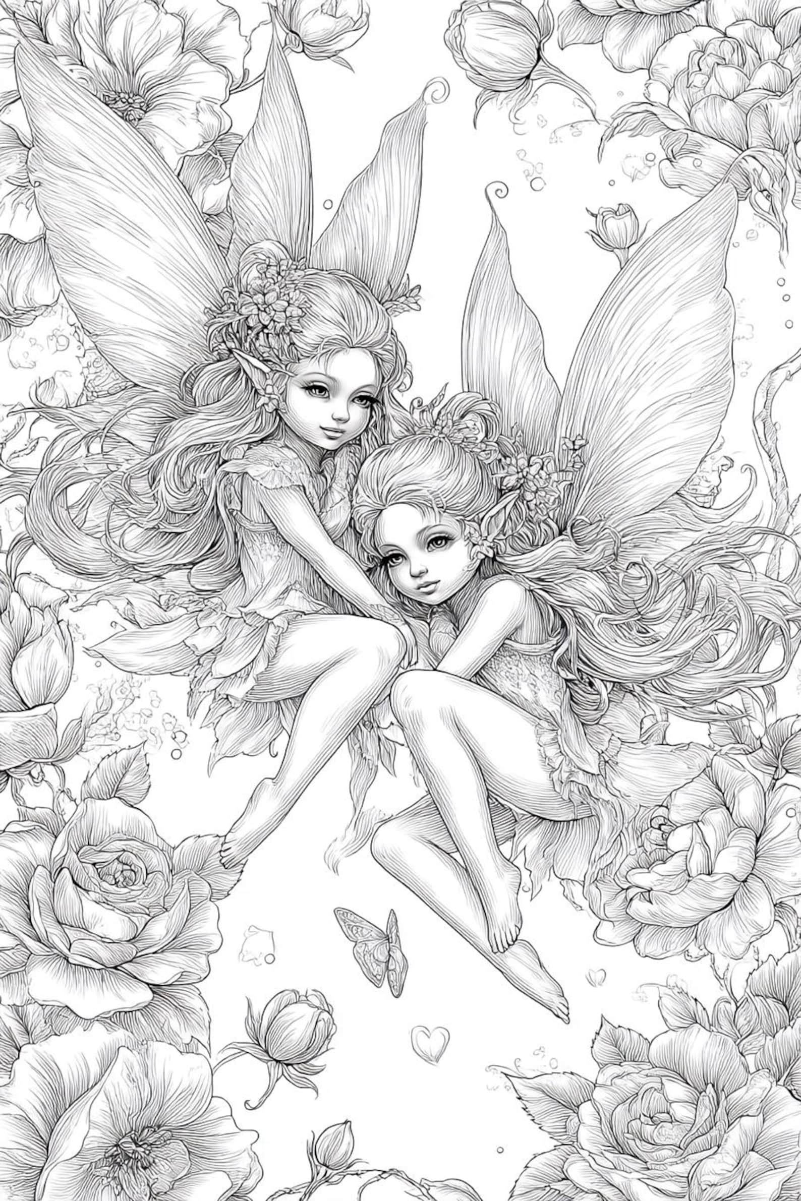 10 Fairy Coloring Pages for Kids PDF Printable – Christmas Fantasy ...