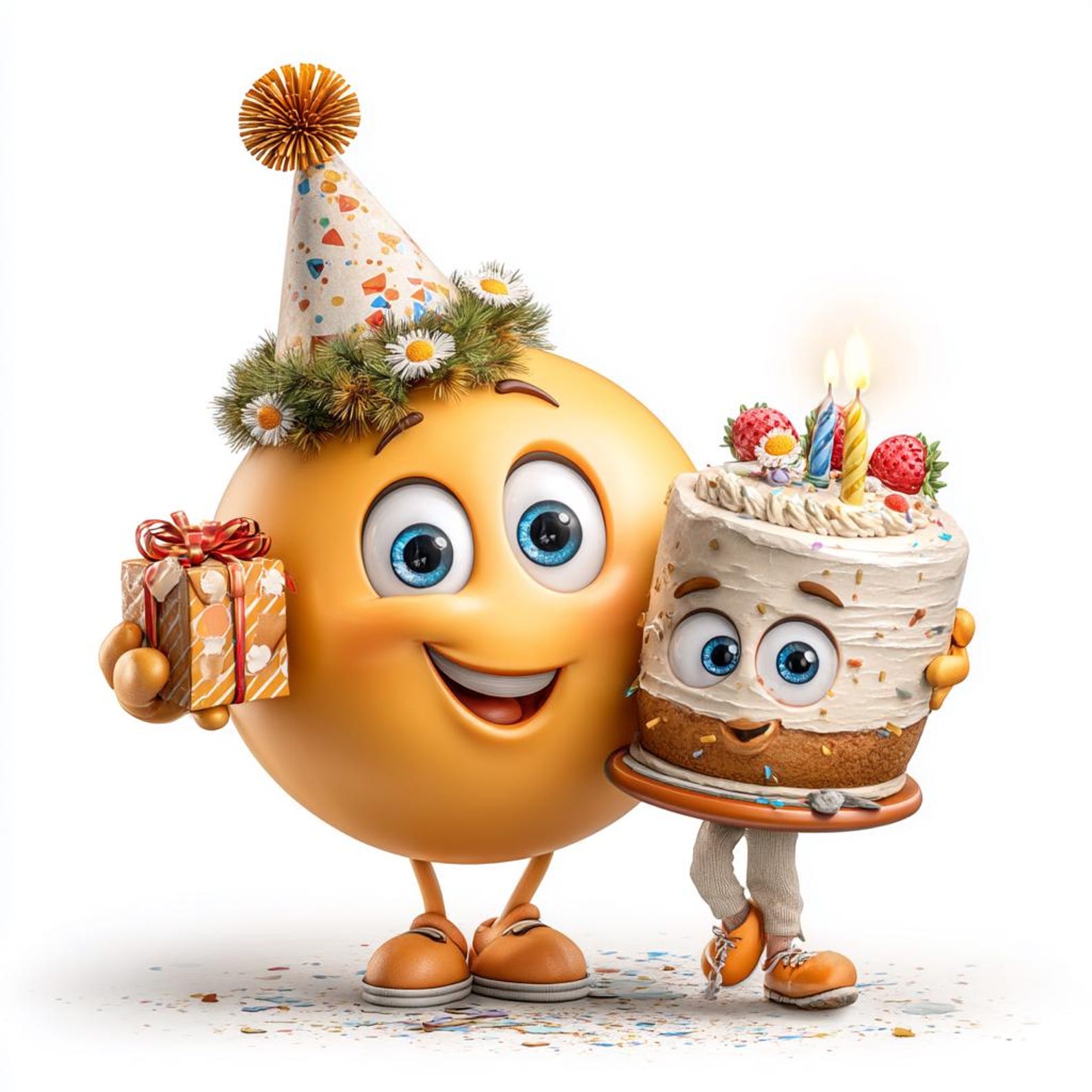 20 Emoji Birthday Clipart Set Fun Party Smileys With Cake, Balloons ...
