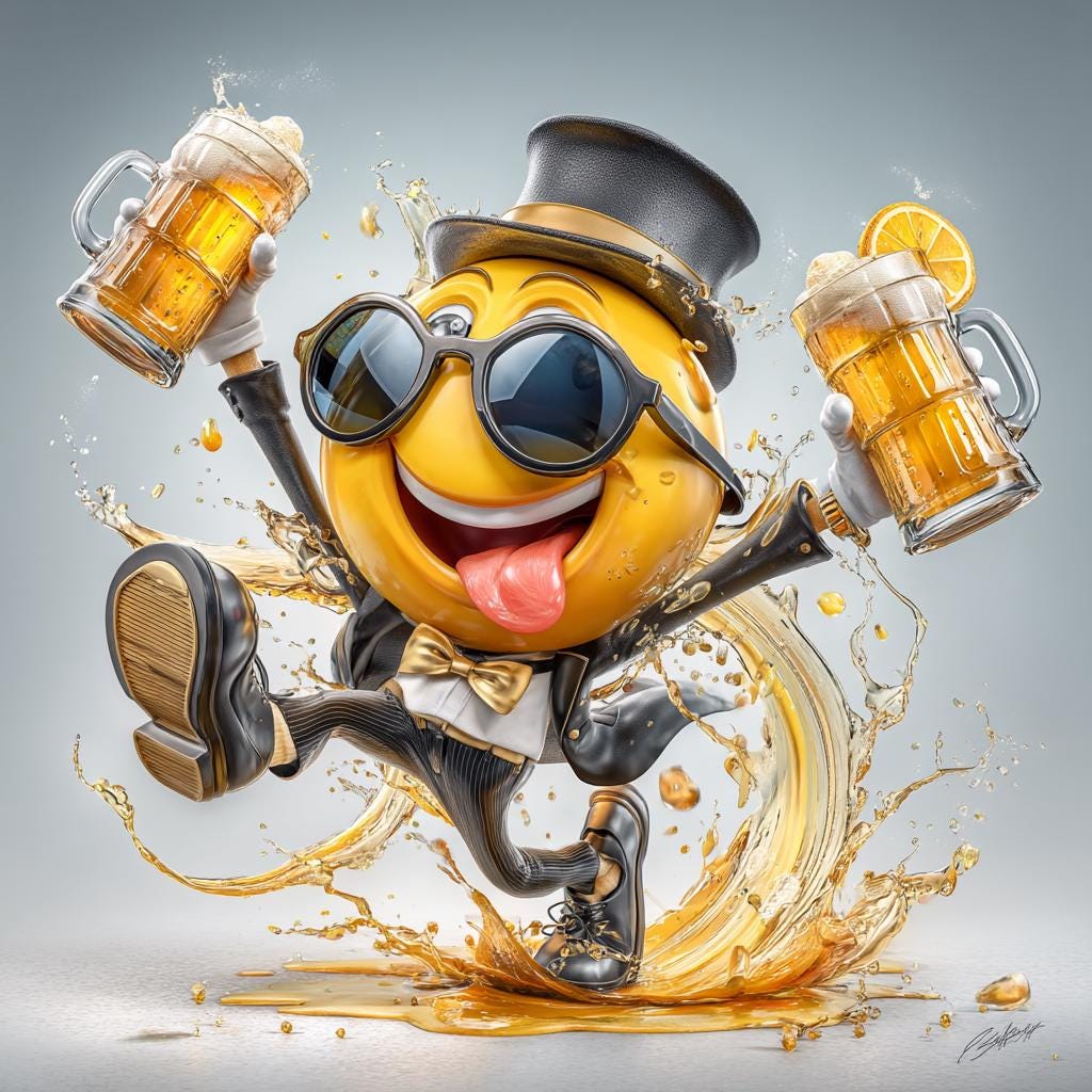3D Party Emoji With Beer in Tuxedo – 10 JPG 5000px & PDF Print Files ...