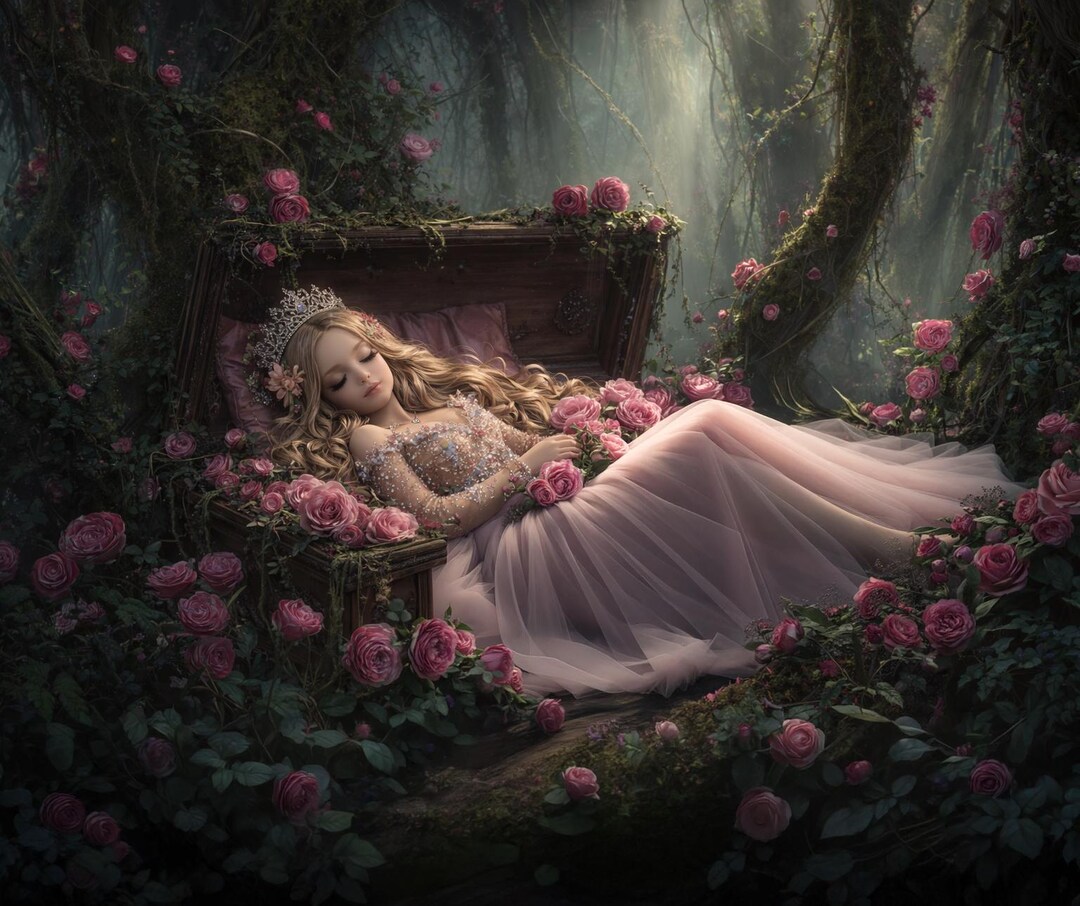 Fantasy Princess in Rose Coffin – 10 JPG Backgrounds for Compositing ...