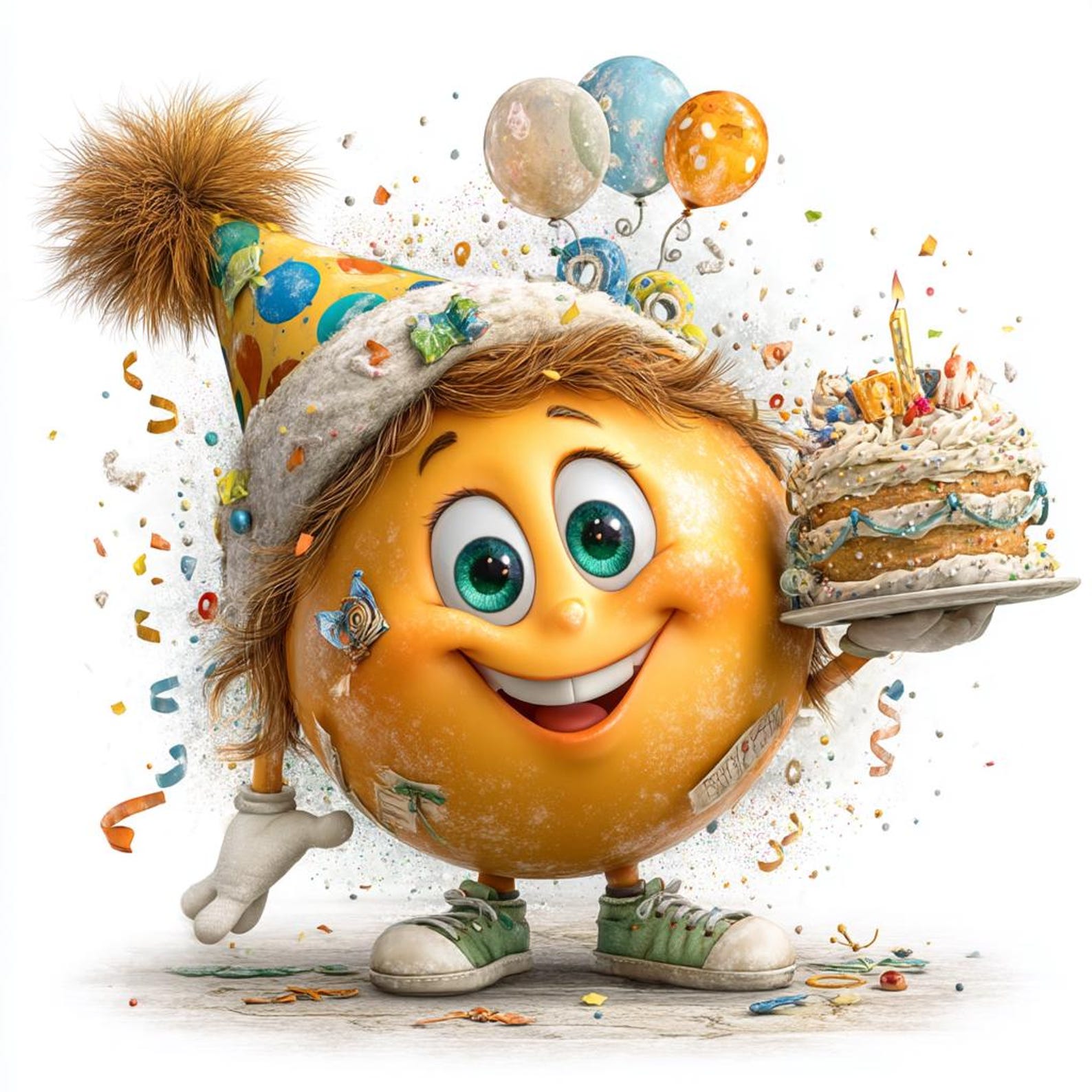 20 Emoji Birthday Clipart Set Fun Party Smileys With Cake, Balloons ...