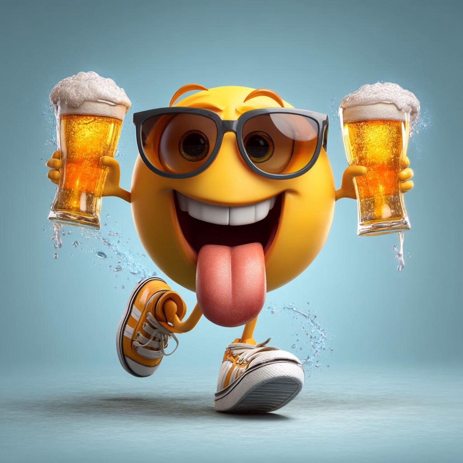 New Year Party Emoji Clipart Set – 10 Funny 3D Smileys With Beer ...