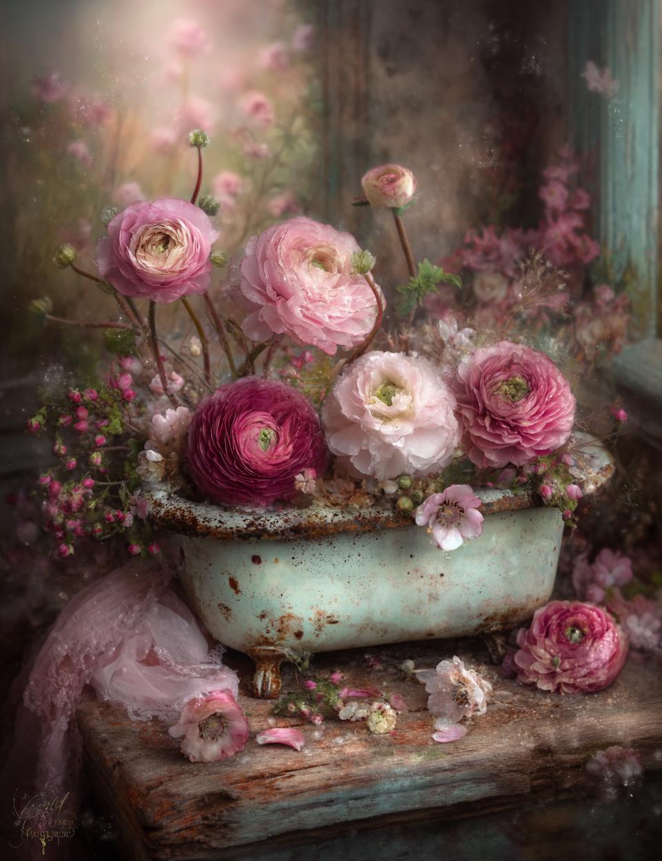 Romantic Flower Poster Set 5 Vintage Prints in A4 as PDF and Zip File ...