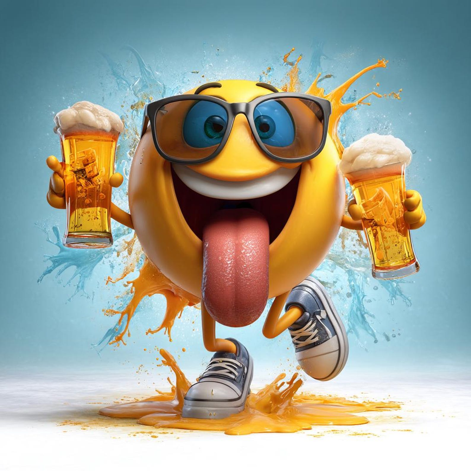 New Year Party Emoji Clipart Set – 10 Funny 3D Smileys With Beer ...