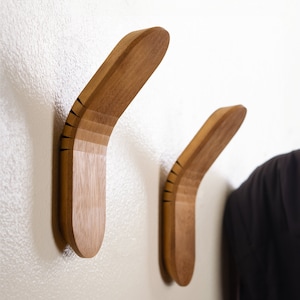 Pack of 2: Mid Century Modern Walnut Coat Hook Handmade Bent Wood Wall ...
