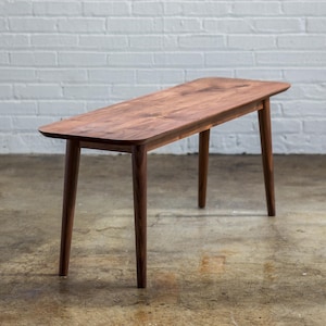 Mid Century Modern Solid Hardwood Bench | Entryway Bench | Walnut ...