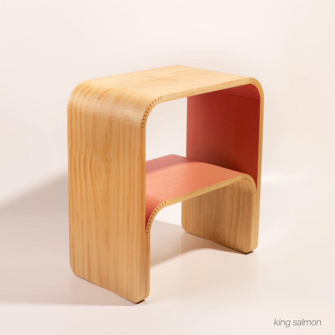 Handmade Colorful End Table: Modern Wood Nightstand - Etsy