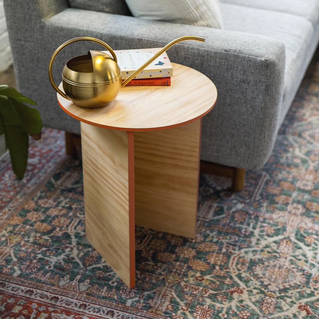 Colorful Round Side Table Living Room End Table Low Side Table Modern ...
