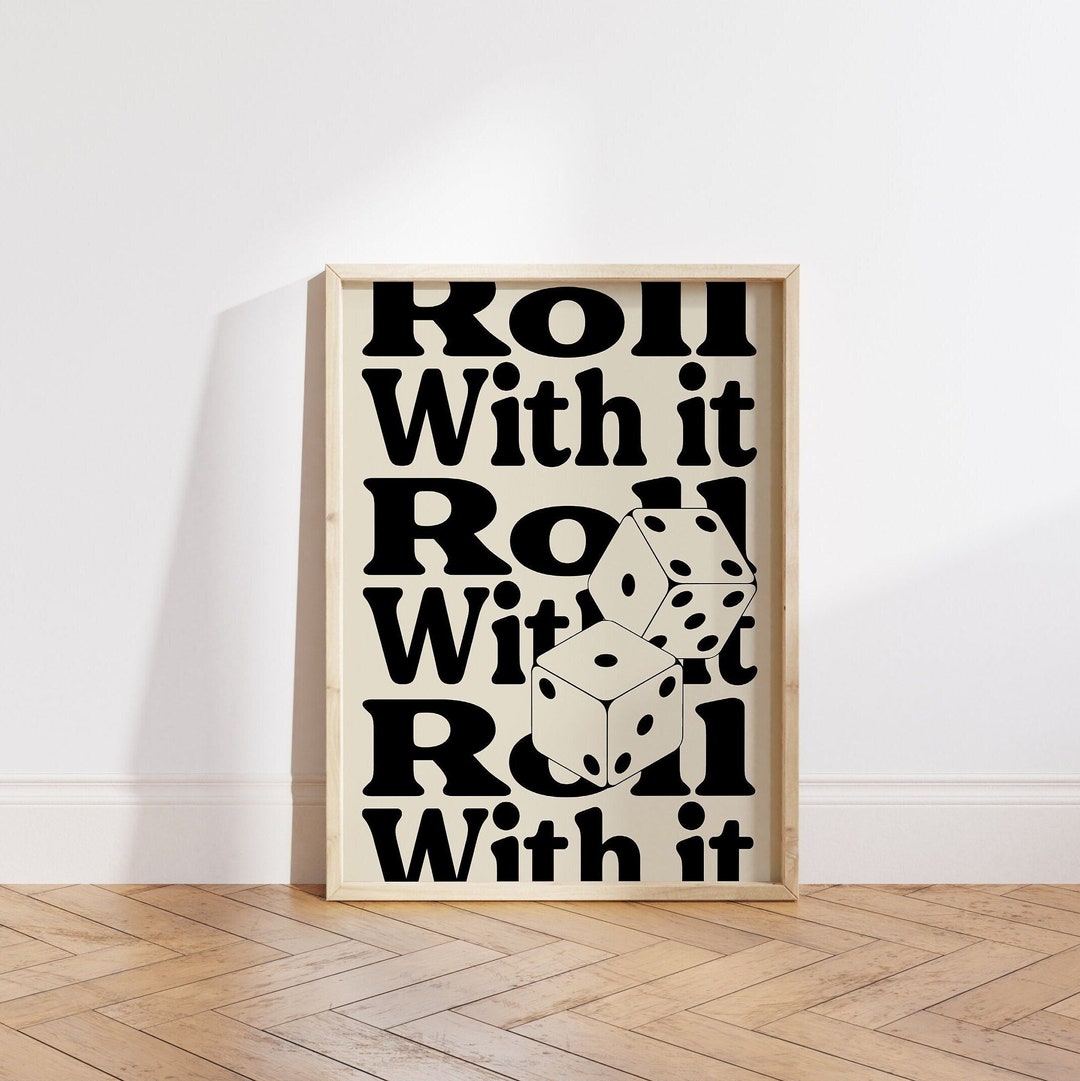 Roll With It Dice Print, Retro Wall Art (digital Download) - Etsy