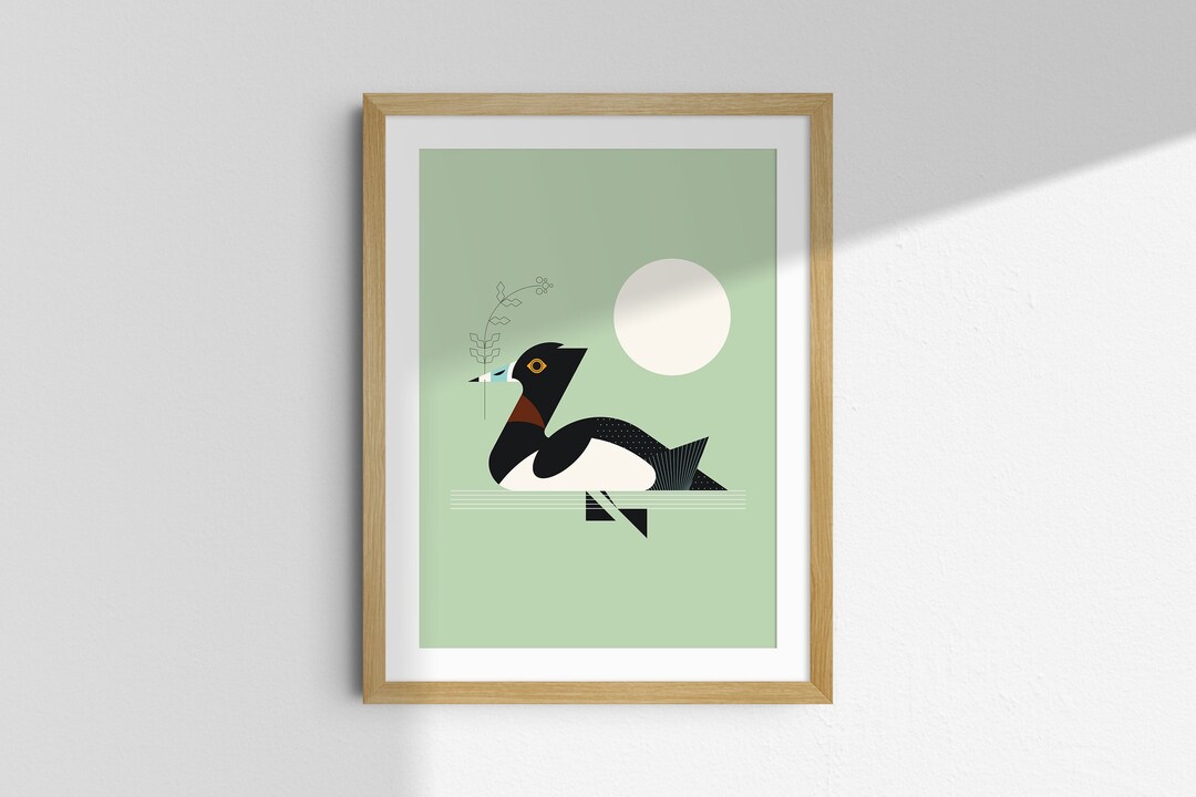 Ring-necked Duck Art Print: Modern Bird Illustration - Etsy