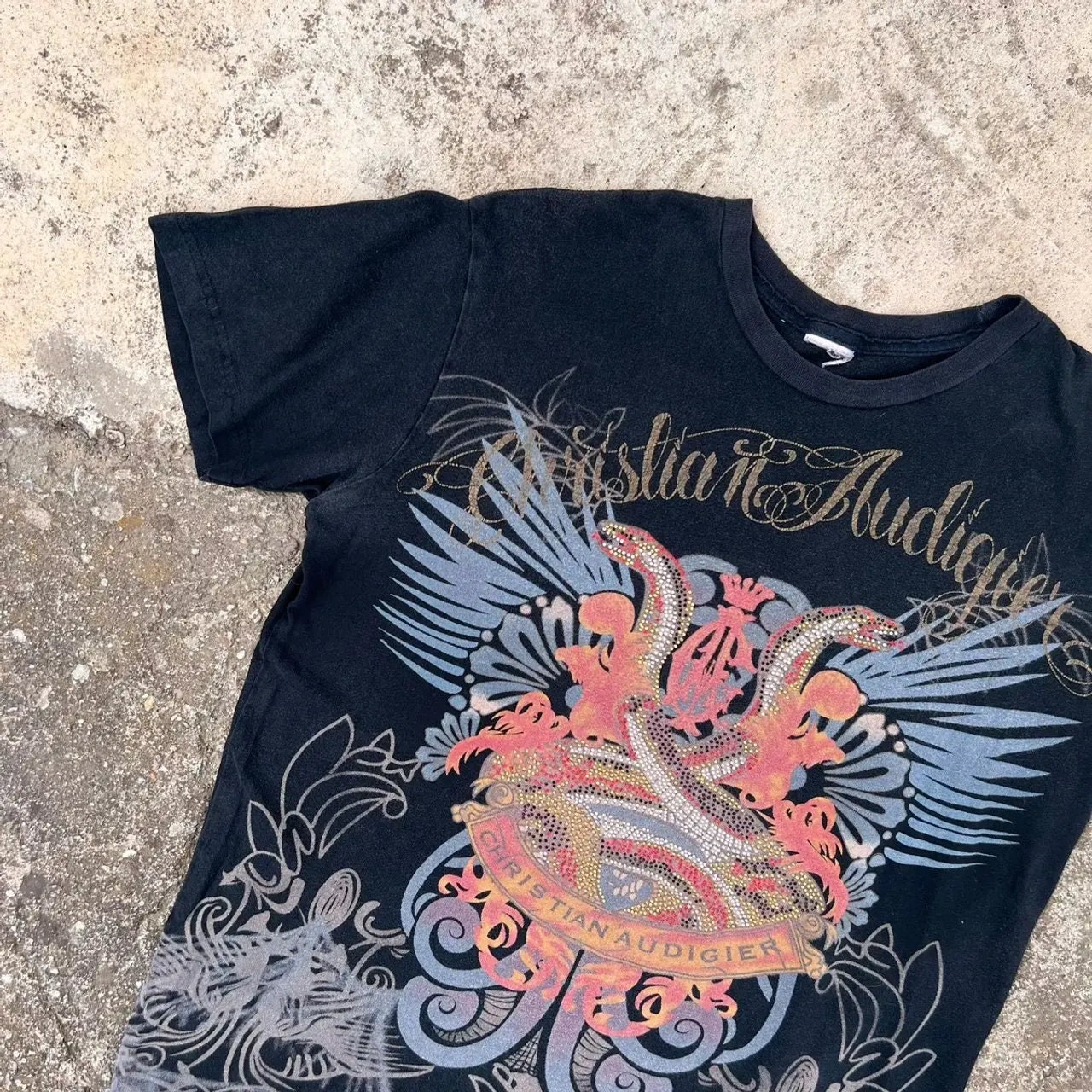 Ed Hardy Vintage 90s Christian Audigier Full Print Tshirt - Etsy