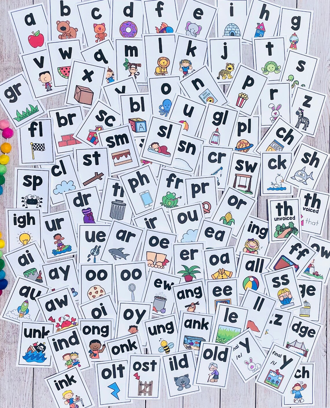 Phoneme Phonics Cards Flash Cards (Download Now) - Etsy
