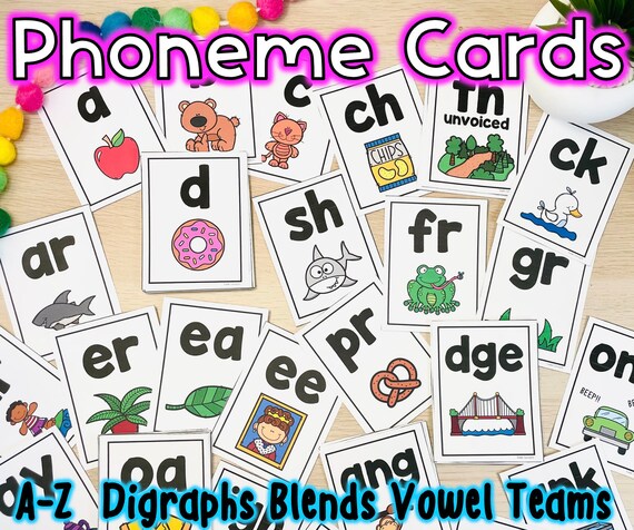 Phoneme Phonics Cards Flash Cards - Etsy