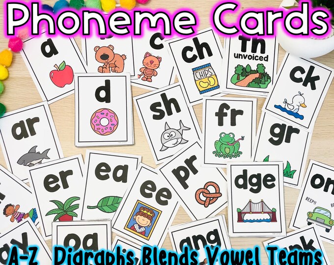 Phoneme Phonics Cards - Flash Cards - Etsy