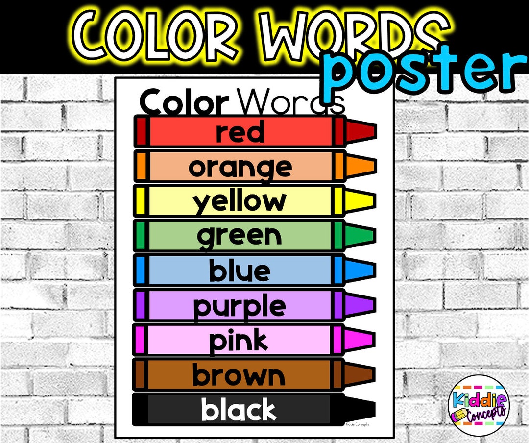 Color Words Poster - Etsy