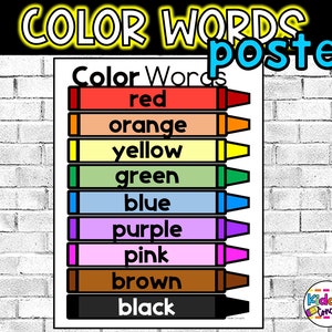 Color Words Poster - Etsy