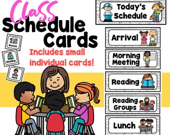 EDITABLE Classroom Daily Schedule Cards Back to School Decor - Etsy