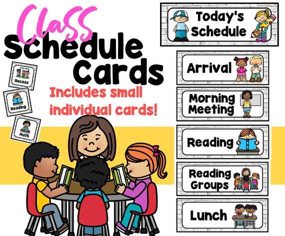 Daily Classroom Schedule Cards - Etsy