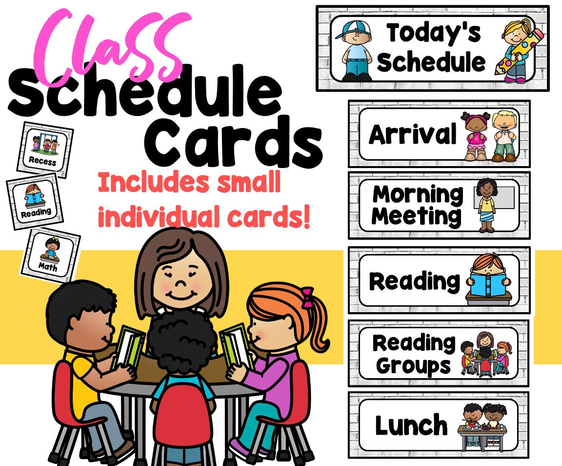 Daily Classroom Schedule Cards - Etsy