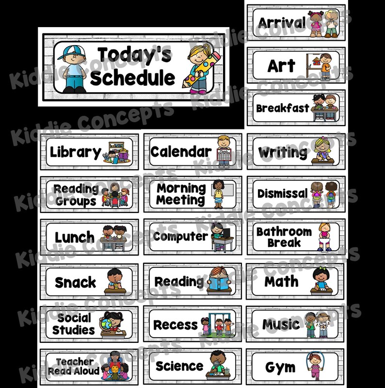 Daily Classroom Schedule Cards - Etsy