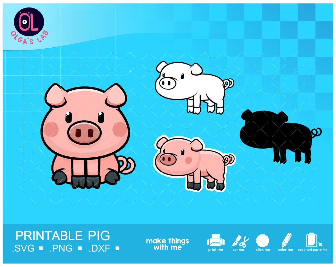 Cute Pig PNG Pig Vector File Animal Svg Animal Png Svg - Etsy Singapore