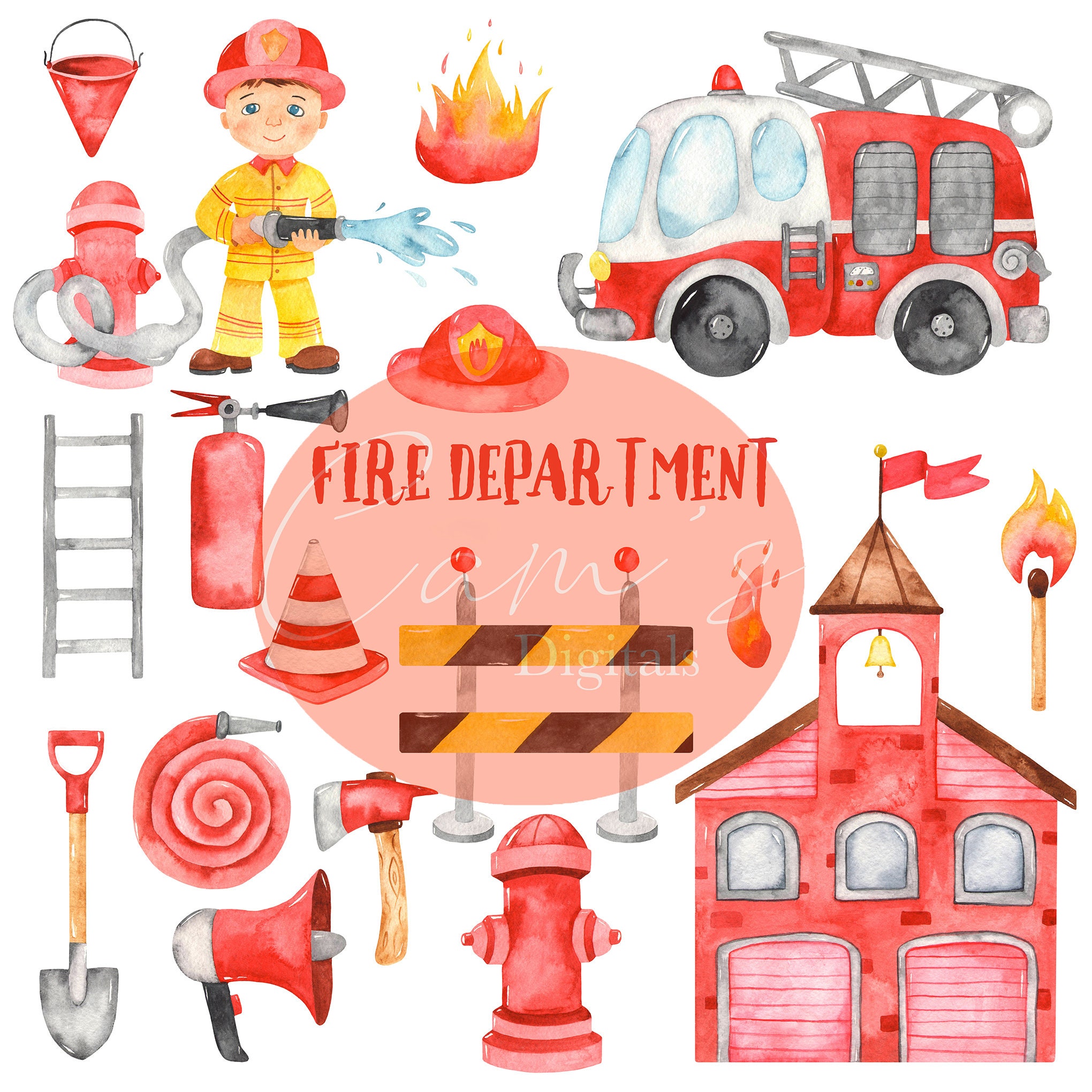 Fire Department Vector Clipart Wings