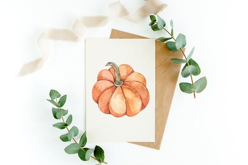 Pumpkin Clipart, Watercolor Pumpkins, Fall Clipart, Halloween Clipart ...