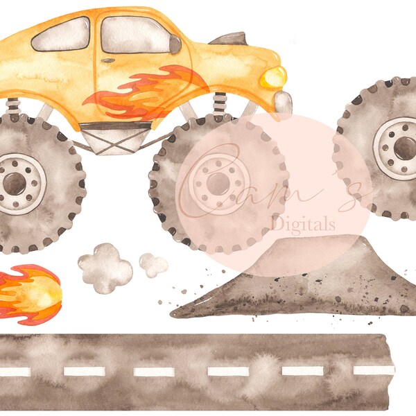 Monster Truck Clipart - Etsy