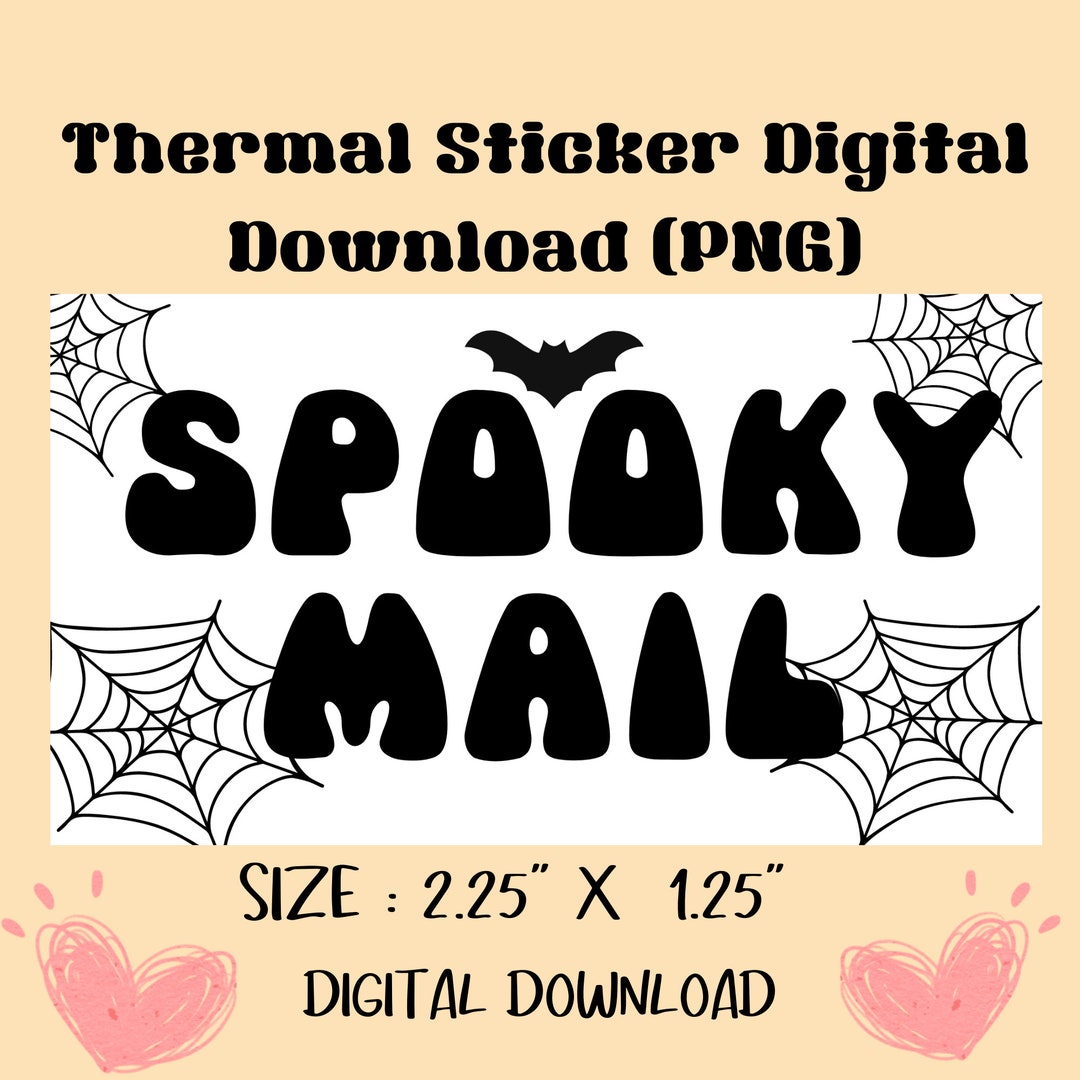 Sticker Download, Spooky Mail Halloween Thermal Label Design, Small ...
