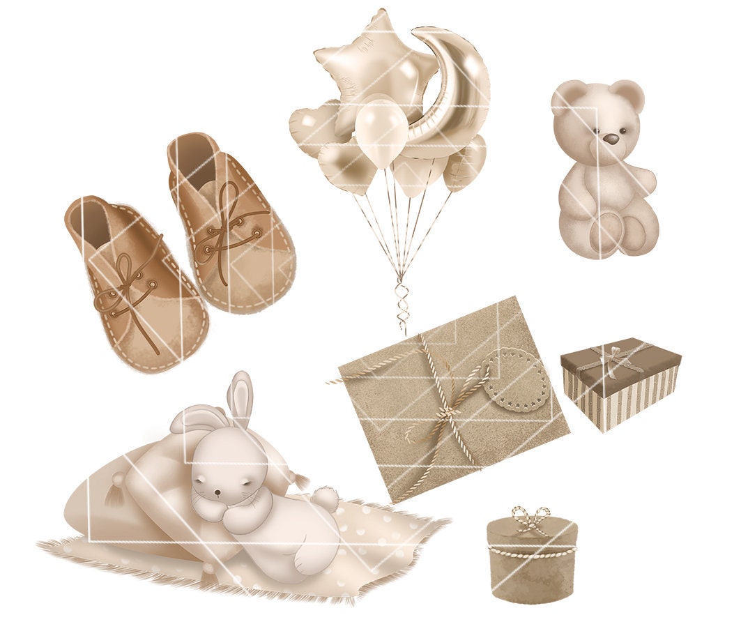 Newborn Baby Watercolor Clipart, Baby Shower, Boho Baby, Nursery Kids ...