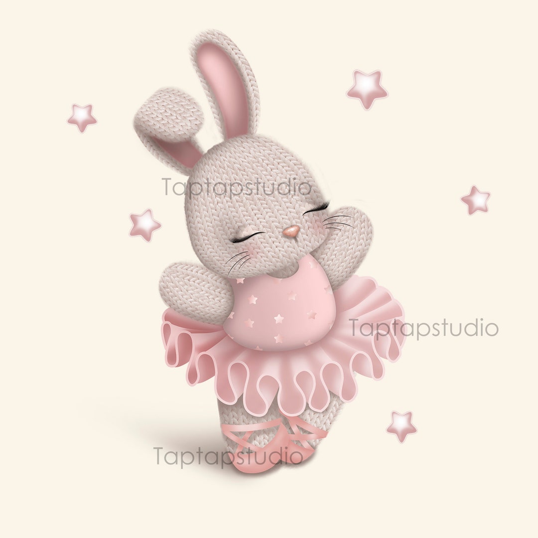 Ballet Bunny Print, Bunnies Png, Rabbit Dance, Baby Shower, Birthday ...