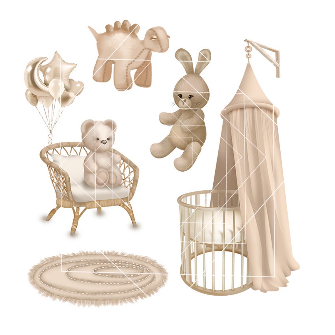 Newborn Baby Watercolor Clipart, Baby Shower, Boho Baby, Nursery Kids ...