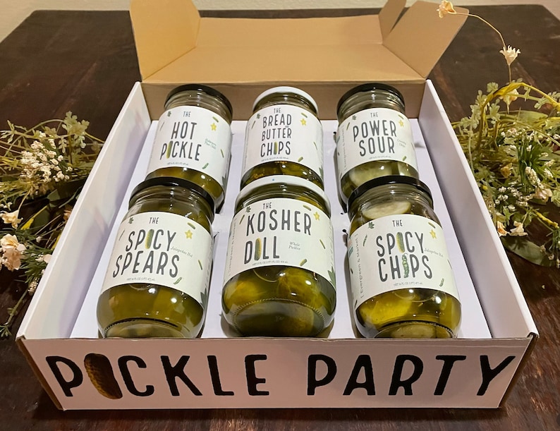 Gourmet Pickles 6-jar Gift Box – Variety Pack- Valentine Gift - Etsy