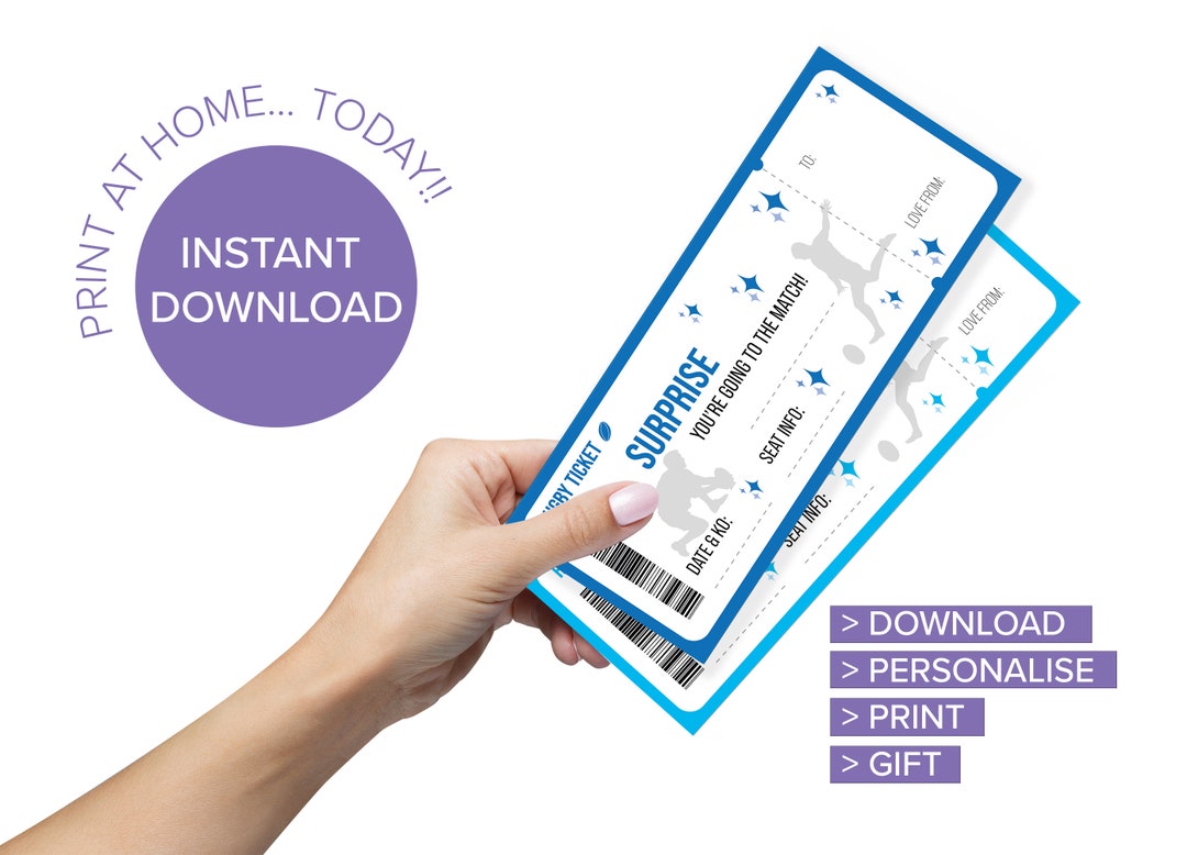BLUE Rugby Surprise Ticket Surprise Rugby Match Rugby Game - Etsy