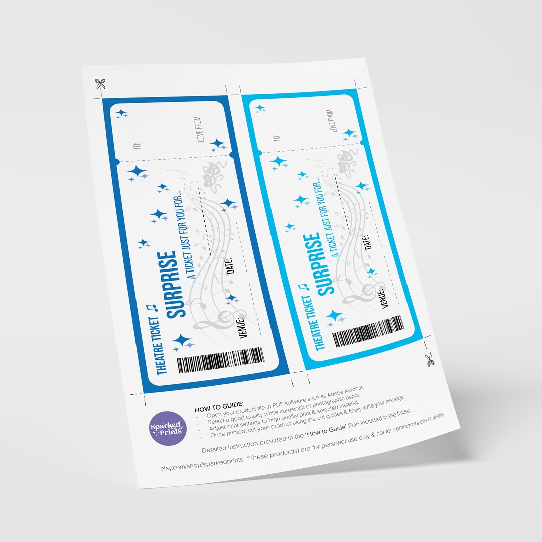 BLUE Surprise Theatre Ticket Surprise Theatre Show Event - Etsy