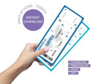 PINK Holiday/boarding Pass Printable Surprise Ticket, Mini Break Gift ...