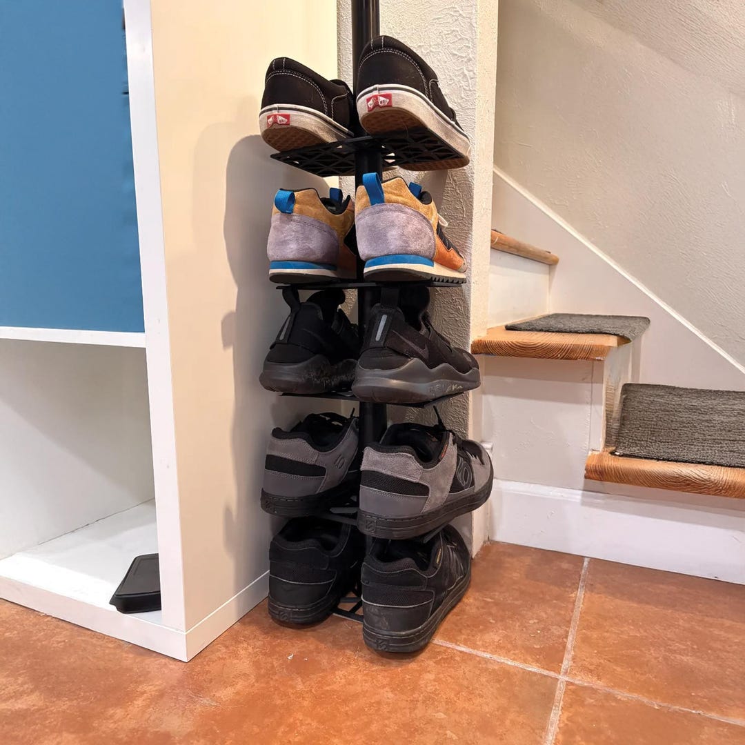 3D Printed Corner Shoe Rack: Minimalist 5-tier Shoe Storage - Etsy