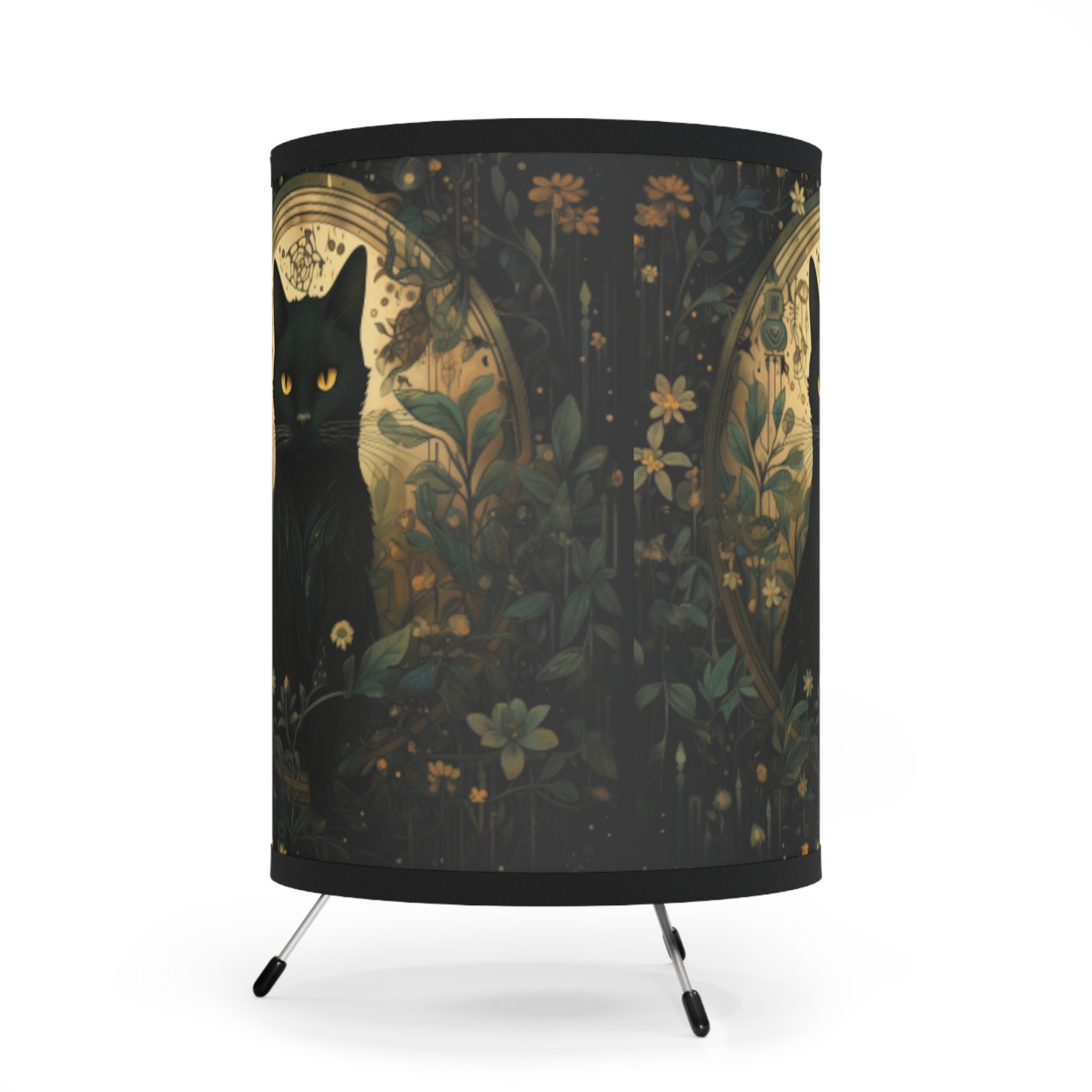 Dark Academia Decor, Cat Table Lamp, Gothic Cat, Victorian Lamp, Moody ...
