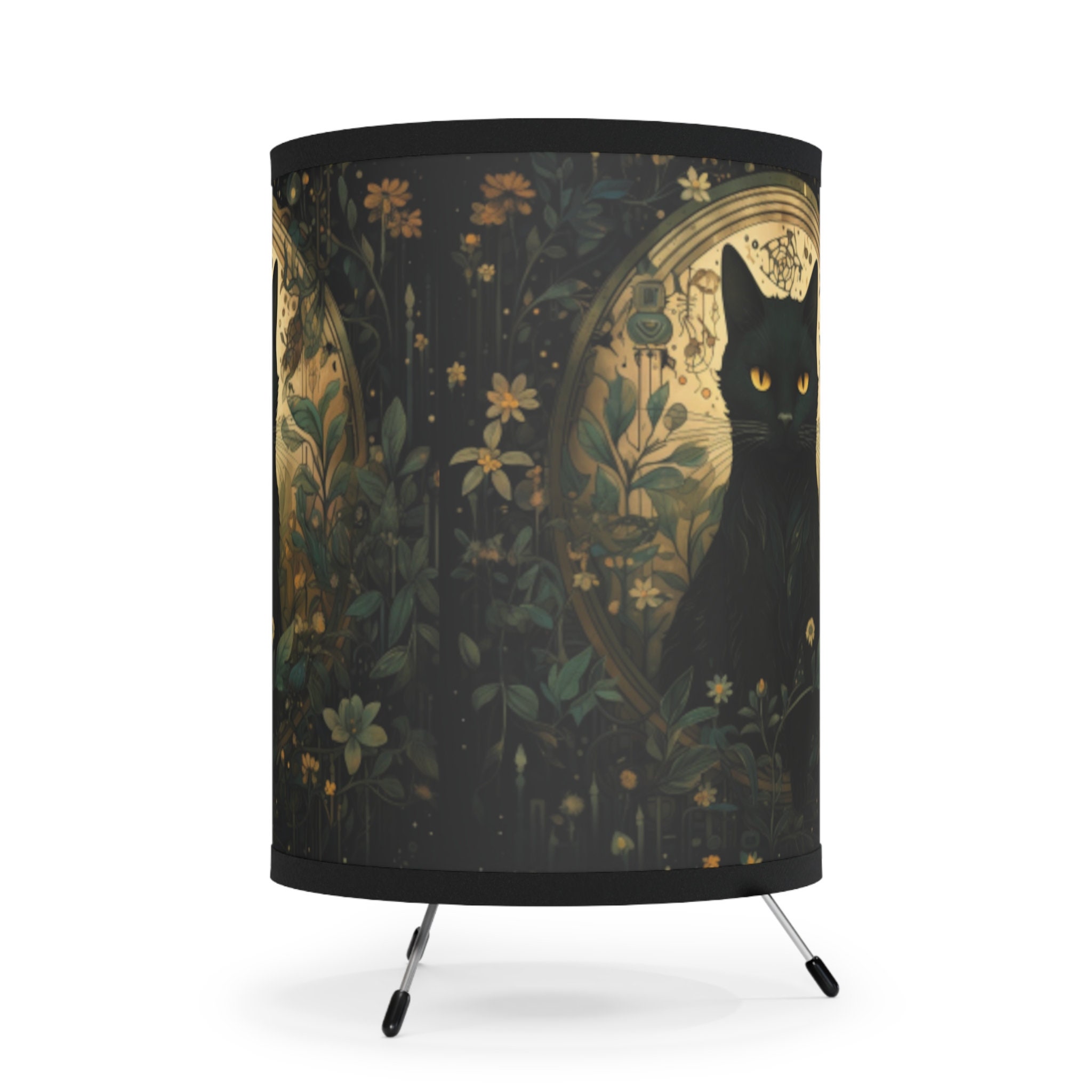 Dark Academia Decor, Cat Table Lamp, Gothic Cat, Victorian Lamp, Moody ...